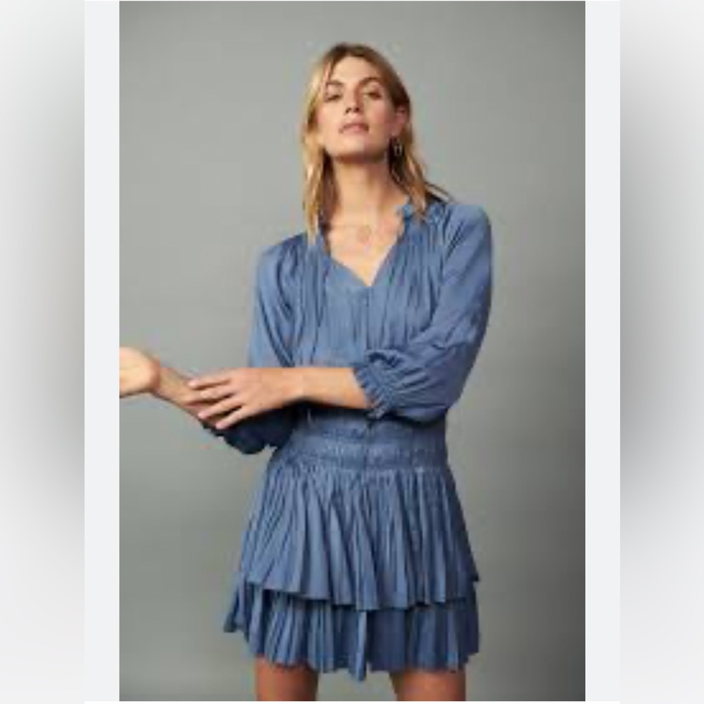 Sofia Collections | Italian Silk Smocked Mini Dress S… - Gem